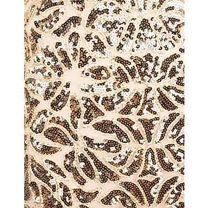 PrettyGuide Women 's 1920s Art Deco Sequin Gatsby Formal Evening Prom Dress L Gold Beige