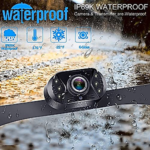 LeeKooLuu Backup Camera Rear View Monitor Kit HD 1080P for Car Truck Minivan Waterproof Night Vision DIY Grid Lines LK3