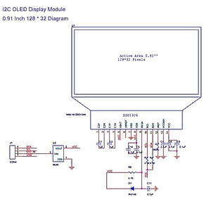 Hailege 0.91" SSD1306 IIC I2C OLED LCD Display 128x32 3.3V/5V for AVR PIC STM32 Arduino