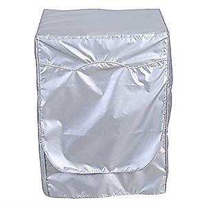 Silver Washing Machine Cover Waterproof Sunscreen Cover Front Load Washer Dryer Coat Protection Washer Cover