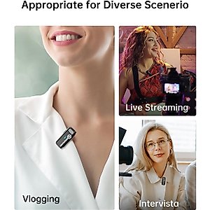 Hollyland Lark M1 Wireless Lavalier Microphone with Noise Cancellation, 656ft Transmission,8H Battery Life, Compact Wireless Lapel Microphone System for DSLR Cameras/iPhone/Android/Live Streaming