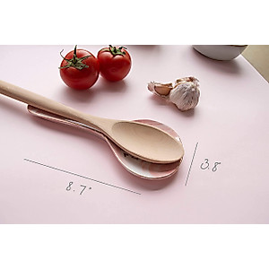 VILIGHT Mom's Gift for Her - Utensil Holder for Cooking Kitchen Accessories for Women - She Cooks As Good As She Looks Pink Marble Spoon Rest