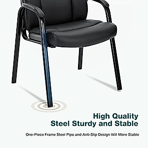 OLIXIS Guest Chair Set of 2 Lumbar Support, Black- 2 Pack