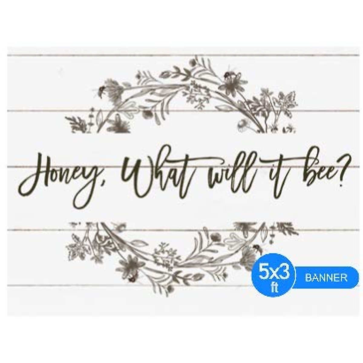 Gender Reveal Party Supplies - 70 Pieces - What Will It Bee Gender Reveal Banner, Gold, Green, Black, White Color Theme - Kit with Arch, Greenery, Balloons, Cake Topper, Black Gender Reveal Balloon