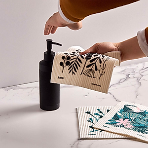 Kana Swedish Dish Cloths | 9X Designer Swedish Dish Clothes Made in Sweden from FCS Cellulose and Cotton | for Washing Dishes and Cleaning | Reusable Kitchen Dishcloths | Designed by Monika Lang