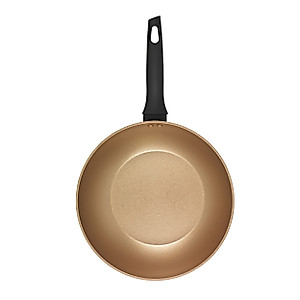 Russell Hobbs RH01672BEU7 Opulence Collection Non-Stick 28 cm Stirfry Pan, Induction and Dishwasher Safe, PFOA Free, Black and Gold, Aluminium Body, Soft Bakelite Handle, Metal Utensil Safe