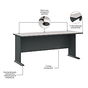 Bush Business Furniture Series A 72W Desk in Slate and White Spectrum