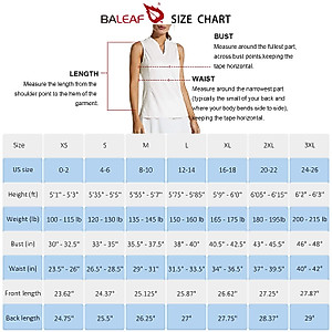 BALEAF Women's Sleeveless Golf Shirts Quick Dry V-Neck Lightweight Tennis Tank Tops Polo White L