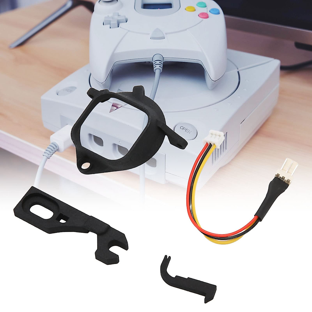 Mini Fan 3D Print Mount Kit, Stable Console Brushless Mount Professional Keep Silent for Game Controller