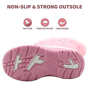 Apakowa Kid's Girls Cold Weather Snow Boots (Toddler/Little Kid) (8.5 M US Toddler, Pink2)