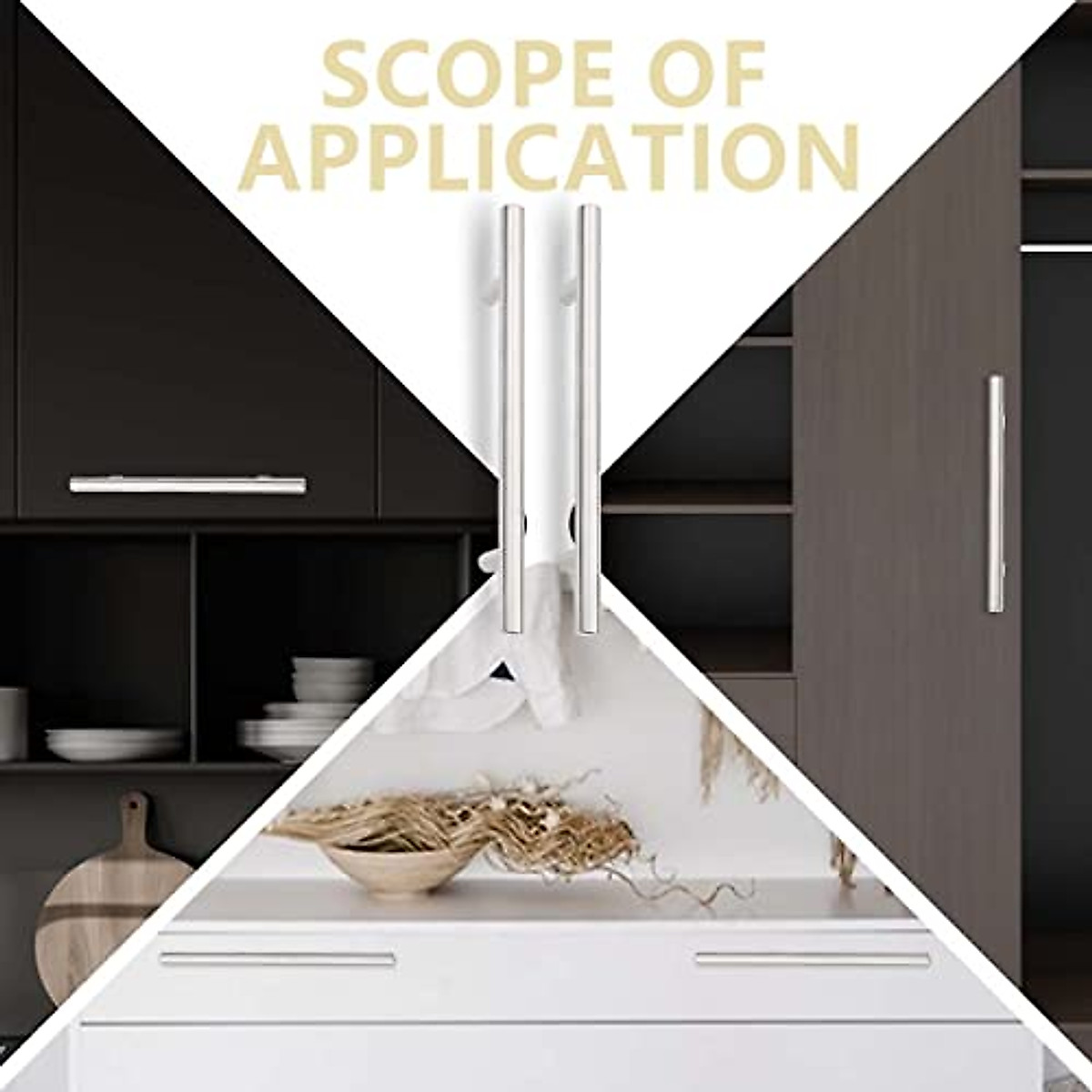 SANATO 12 Pcs 8 Inch (5 Inch Hole Center) Brushed Nickel Cabnet Pulls Kitchen Cabinet Handles, Made of Stainless Steel, Ideal for Cabnet, Drawer, Cupboard