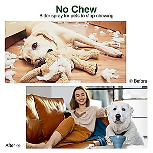 MXYOO Bitter Spray for Dogs to Stop Chewing,No Chew Spray for Puppies and Cats,Powerful Bitter Deterrent Stop Pets from Chewing on Furniture,Shoes,No Licking of Fur,Bandages,Wounds