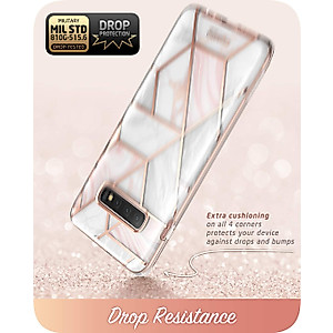 i-Blason Cosmo Series Case for Samsung Galaxy S10+ Plus, Stylish Glitter Protective Bumper Case Without Built-in Screen Protector (Marble)