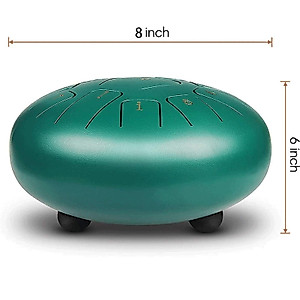 KACYDI Steel Tongue Drum 11 Notes 8 Inches Handpan Drum Percussion Instrument, Tank Chakra Drums Padded with Travel Bag, Mallets, Finger Picks, for Meditation, Entertainment, Music and Gift