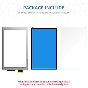 Replacement Touch Screen Digitizer for Nintendo Switch Lite, Include Screen Protector and Adhesive (Grey)