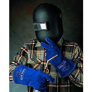 MCR Safety Gloves 4600 Blue Beast Split Cow Leather Welder Gloves with Reinforced Palm and Wing Thumb, X-Large, 1 Pair