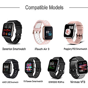 Compatible for Donerton Smartwatch Band, Jewelry Diamond Straps Compatible for Donerton Smartwatch/FirYawee Smartwatch/Virmee VT3 / Popglory P22 Smartwatch/itouch air 3 40mm and More (Rose Gold)
