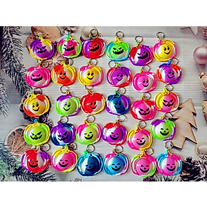 Roaqua Bulk Pumpkin Fidget Bubble Mini Pop，Small Birthday Halloween Party Favors Supplies and Student Prizes（30 Packs）