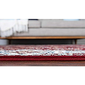 Unique Loom Narenj Collection Classic Traditional Textured Repeat Design Area Rug, 5' 0" x 8' 0", Burgundy/Tan