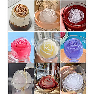 Rose Ice Mold, Silicone Ice Cube Tray Rose Ice Molds for Cocktails Mimosas Whiskey Ice Cube Trays for Freezer