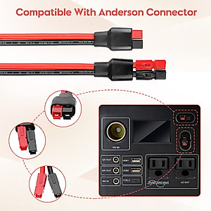 PAEKQ 10AWG Solar Panel Cable Connector Kit, Compatible with Solar Connector and Anderson Connector for RV, Goal Zero Yeti, Renogy Portable Solar Generator Power Station (1.6Ft)