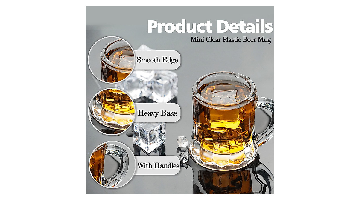 Stylish 2 Oz Mini Beer Mug Set - 24 PCS for Parties