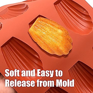 JJYHEHOT 2 PCS Silicone Madeleine Pan, 9 Cavity Madeline Baking Mold, Shell Shaped Cookies Cake Pan