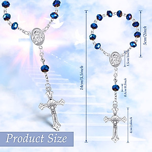 Sureio 100 Pcs Baptism Favors Set Baptism Rosary Set Including 50 Mini Rosary Baptism Favors 50 Organza Bags for Baby Shower Wedding Supplies Gifts for Christening Weddings First Communion Gift