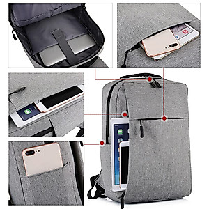 xiaoyidan Laptop Backpack Unisex Travel Bag Business Computer Backpacks Casual Hiking Pack (Gray)