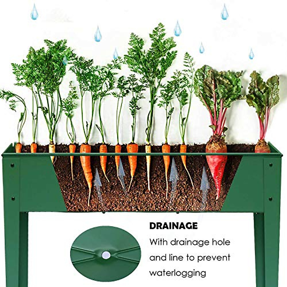 Raised Garden Bed for Vegetables Elevated Planter Box with Legs Outdoor Patio Flower Herb Container Gardening