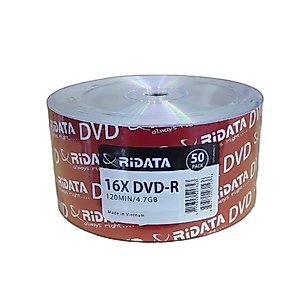 RiDATA DRD-4716-RD100ECOW 4.7GB 16X DVD-R 100 Packs Spindle Shrink Wrap