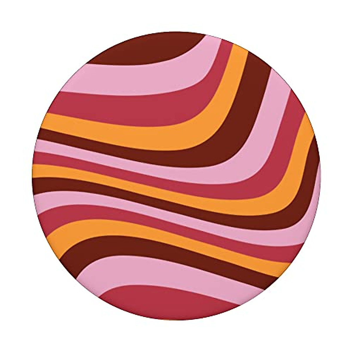 Cute Liquid Swirl Pattern Groovy Retro Pink Orange Brown PopSockets Swappable PopGrip