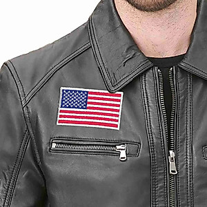 Laughing Lizards American Flag Patch (2-Pack) Iron On USA Patches, USA United States of America, US Flag Patch, sew on for Cloth Uniform Hat Backpack Jacket Pants Accessories (Standard)