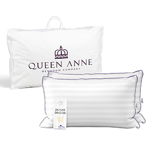 Queen Anne Luxury Hotel Pillows - Two Pack (2) - Majesty Down - Synthetic Down Alternative - Allergy Free Hypoallergenic Bed Pillows - Made in USA (Queen Firm)