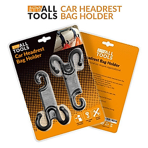 ALLTOOLS Car SUV Seat Headrest Hooks Back Hanger Holder Hang Purse Grocery Bag Handbag Cloth Coat Universal Vehicle Storage Organizer Gadget Car Accessories for Mom Women Men