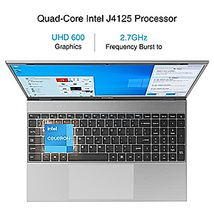 Coolby 2023 Windows 11 Laptop, 15.6 inch 1920x1080 IPS Display, 12GB DDR4 RAM / 256GB SSD Laptop Computers, Intel J4125 Quad-Core Processor Notebook PC, Support 2.4G/5G Hz WiFi, BT, Full Size Keyboard