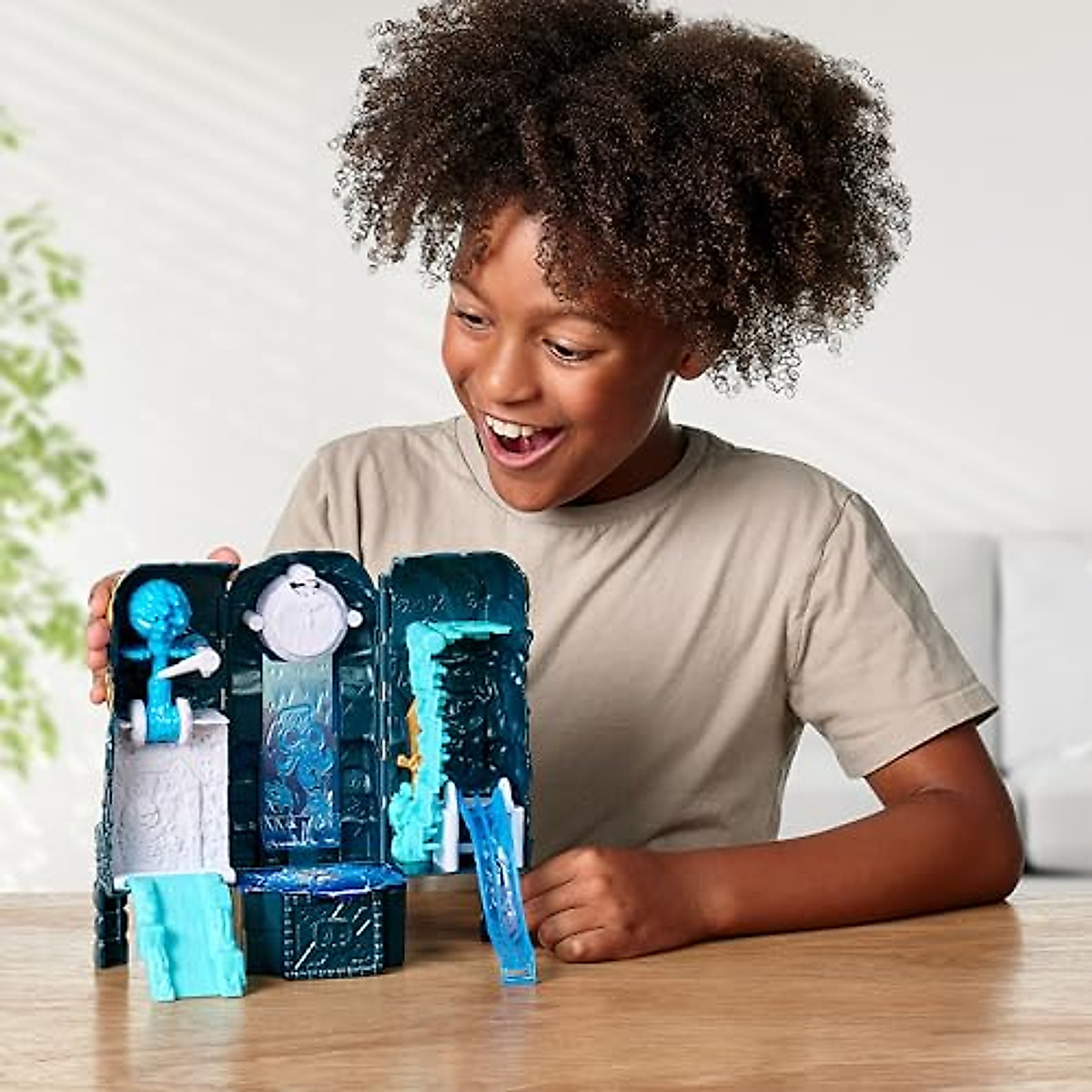 TREASURE X Lost Lands Skull Island Frost Tower Micro Playset, 15 Levels of Adventure. Survive The Traps and Discover 2 Micro Sized Action Figures. Will You Find Real Gold Dipped Treasure?