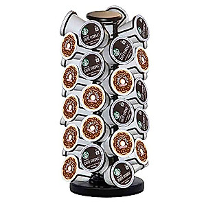 K Cup Holders,K Cup Holder, K Cups Holder,K Cup Carousel, Coffee Pods Holder Storage Organizer Stand,Comes All in One Piece,No Assembly Required,1 Count,Black (Capacity of 40 Pods) (Holds 40 Pods / Heavy Duty Base, Matte Black)