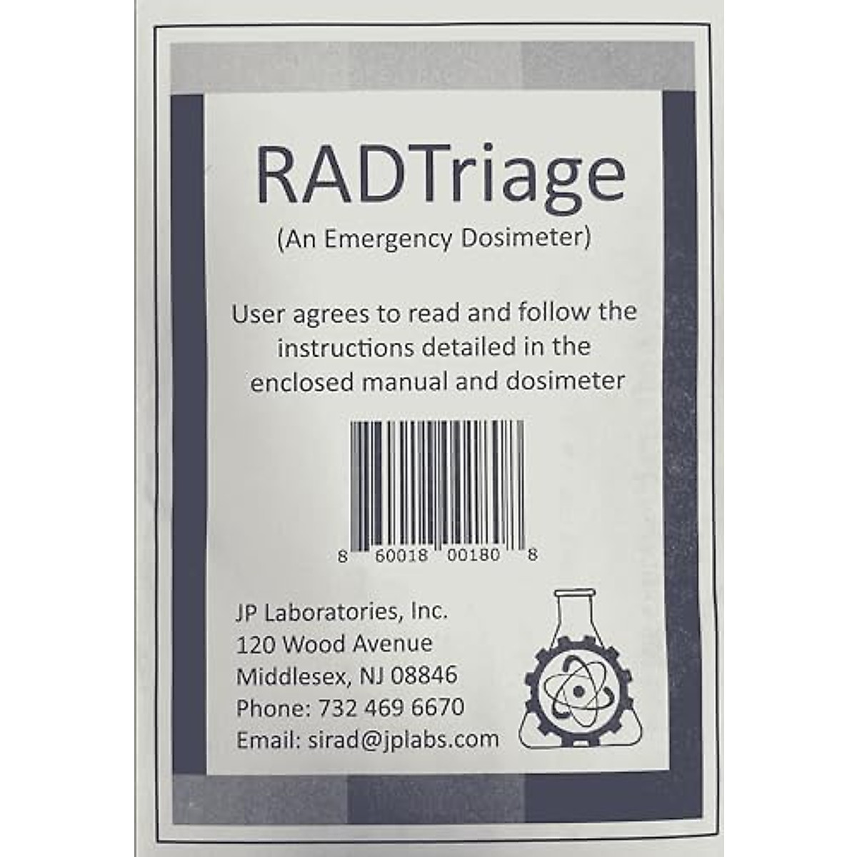 RADTriage Model50 Radiation Dosimeter & Self-indicating Instant Radiation Alert Dosimeters Practically Non-Destructible, Tamper Resistant, Tamper Evident Highly Reliable & Robust Emergency Dosimeter