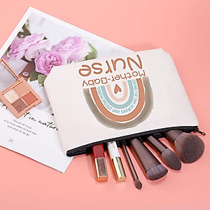 JXGZSO Mother Baby Nurse Rainbow Cosmetic Bag Caring For Tiny Humans and Strong Mamas Zipper Pouch (CARING Mother Baby Bag)