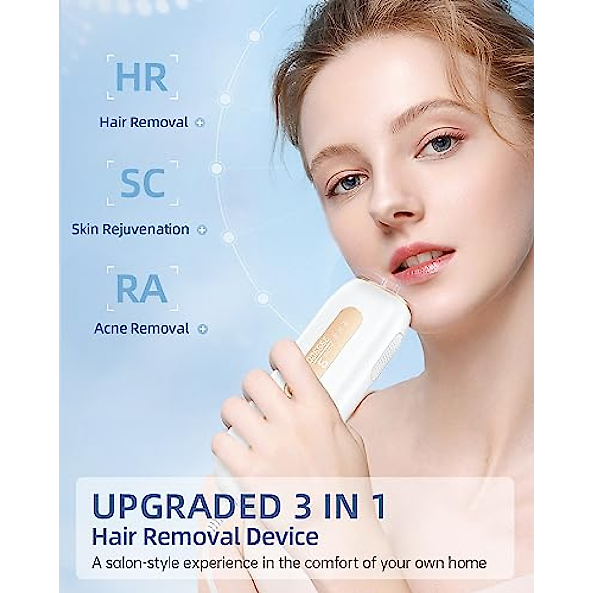 LAORICI Laser Hair Removal for Women and Men with 3-in-1 Feature, IPL Hair Removal 9 Levels 999,900 Flashes At-Home Permanent Hair Removal, Pain-free Hair Removal for Bikini Line Armpit Face Use