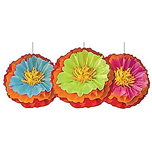 Amscan Fun-Filled Fiesta Cinco de Mayo Party Fluffy Flower Decoration, Paper, 16"