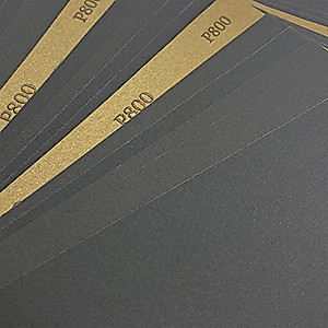 AutKerige 800 Grit Wet Dry Sandpaper, 9 x 11 Inch Sanding Sheets, 15PCS Premium Silicon Carbide Sand Paper for Wood Metal Ceramic or Auto Polishing and Scratches Removing
