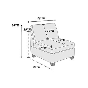 Wycian Boho High Chair, Dining Chair 20 Inch Seat Height 1PC Coffee Seat Height 20" Armless Chair Fabric 32.00" L 26.00" W 35.00" H for Living Room