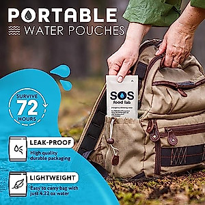 S.O.S. Emergency Water 5 year shelf life - 62 Individual 4.22 Oz Packets (With Tips)