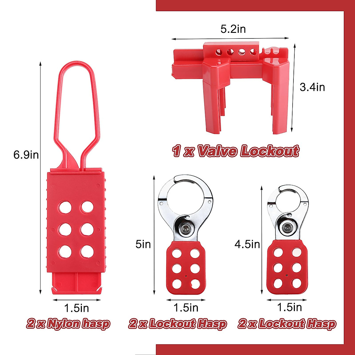 RealPlus Electrical Lockout Tagout Kit - Safety Padlocks, Gate Valve Lock, Ball Valve Lockout Device, Circuit Breaker Lockout, Hasp, Plug Lock, Cable Lockout, Loto Tags Set