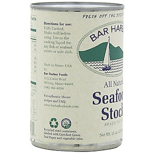 Bar Harbor Seafood Stock - Maine Seafood Essence, Gluten-Free, All-Natural Ingredients - Ideal for Soups, Stews, and Seafood Dishes - 15 oz Can (Pack of 6)
