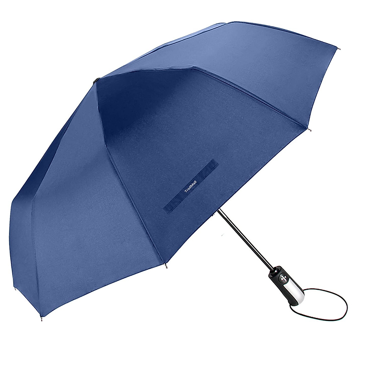 TradMall 5 Pack Bulk Umbrellas Travel Windproof Portable Compact Large Size Canopy for Rain Auto Open & Close, Blue