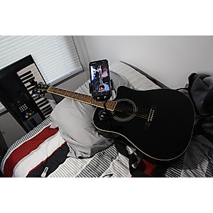 ALLICAVER Phone Holder for Guitar Gooseneck Mount, Removable Suction Cup Phone Holder for Acoustic Electric Classical Guitar Compatible with iPhone 14 Plus/Pro Max XR X 8 7 6 Plus