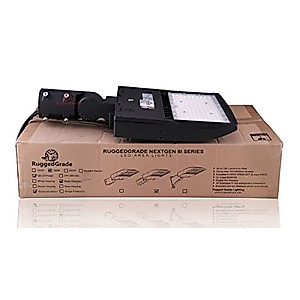 RuggedGrade High Voltage 277-480V - 150 Watt LED NextGen III Parking Lot Lights - 21,000 Lumen - 5000K - Slip fit Mount - Black - No Photocell
